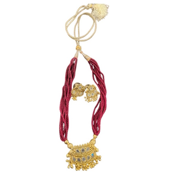 Jewelry | Indian Red Gold Pendant Polki Set | Poshmark